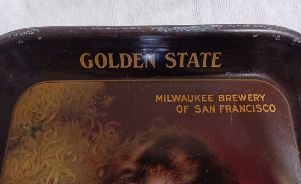Pre-Prohibition Golden State Beer tray, Milwaukee Brewery, San ...
