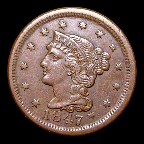 1847 Braided Hair Large Cent Penny ---- Stunning Coin ---- #560D | eBay