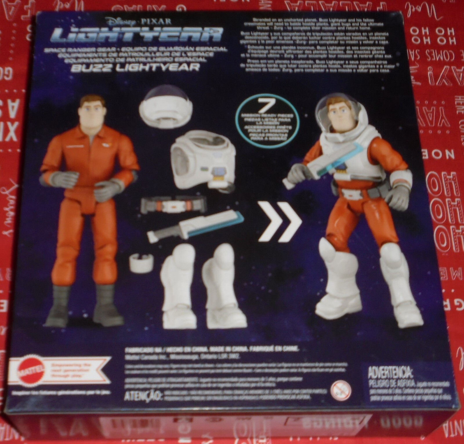 DISNEY PIXAR LIGHTYEAR SPACE RANGER GEAR FIGURE WITH UNIFORM HEIGHT 11. ...