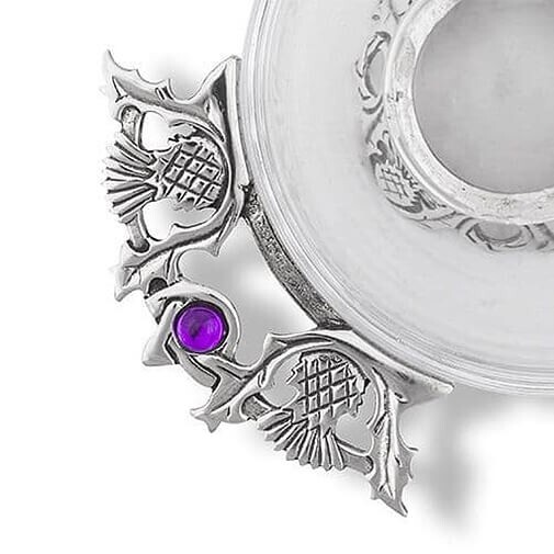 AE Williams Thistle Pewter & Glass Quaich Symbol of Scottish Tradition ...