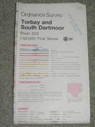 OS Ordnance Survey Landranger Map Sheet 202 Torbay & South Dartmoor ...
