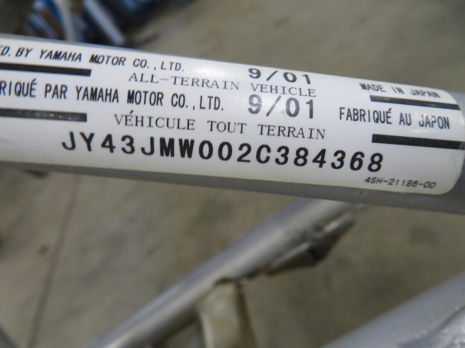 EB950 2002 02 YAMAHA BLASTER 200 YFS FRAME VIN: JY43JMW002C384368 | eBay