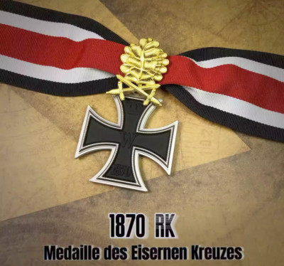 1870 German Knight Cross Iron Cross Pendant Oak Leaf Medal with Box | eBay