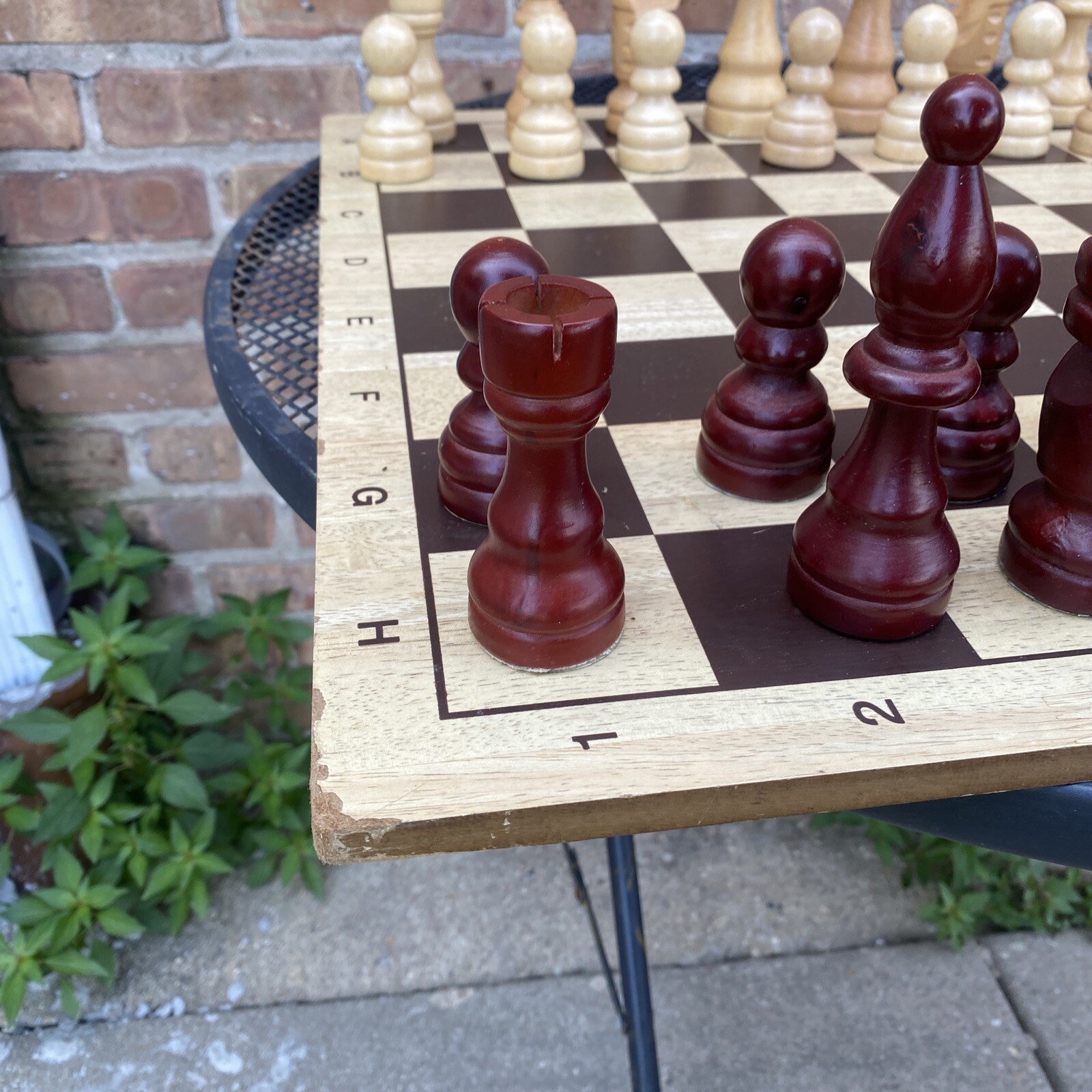 Large Giant Wood Chess Set, Large Pieces -- With Board | eBay