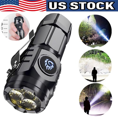 Mini Small LED Flashlight Super Bright Torch Tactical Lamp USB ...