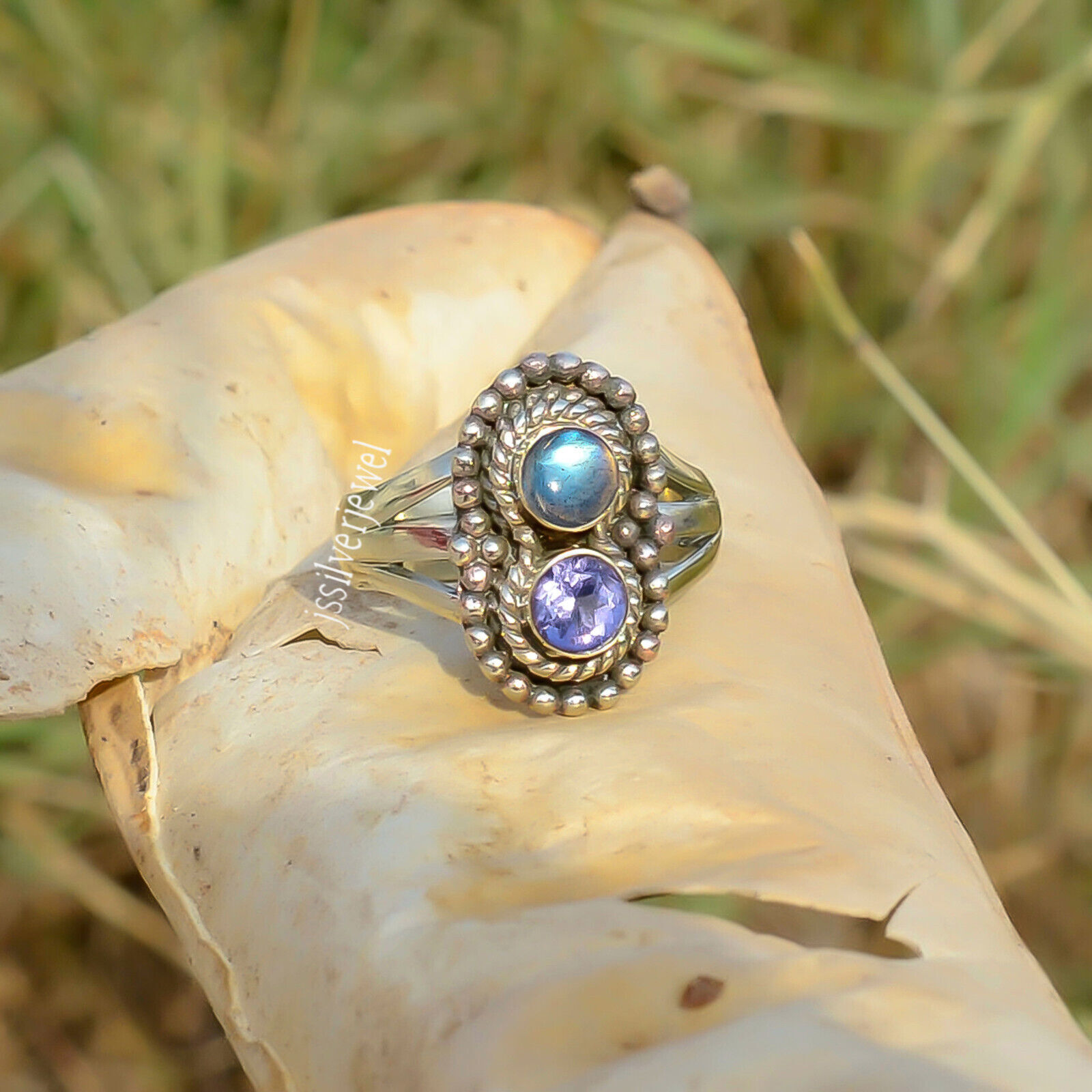Amethyst Cut & Labradorite Gemstone 925 Sterling Silver Wedding Jewelry Ring/E67 | eBay