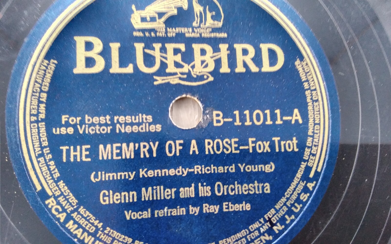 Glenn Miller – 78rpm Single 10-inch Bluebird Records #B-11011 The Mem ...
