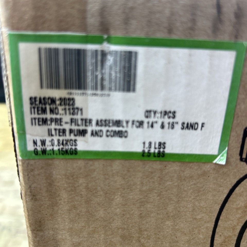 Intex 11371 Pre-Filter Assembly for 14 & 16 Inch Sand Filter Pump and ...
