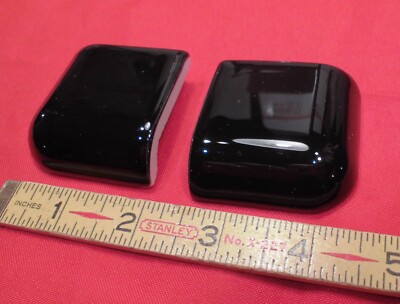 2 pcs. *Glossy Black* 2" X 2" X 5/8" Ceramic Bullnose Radius Corner ...