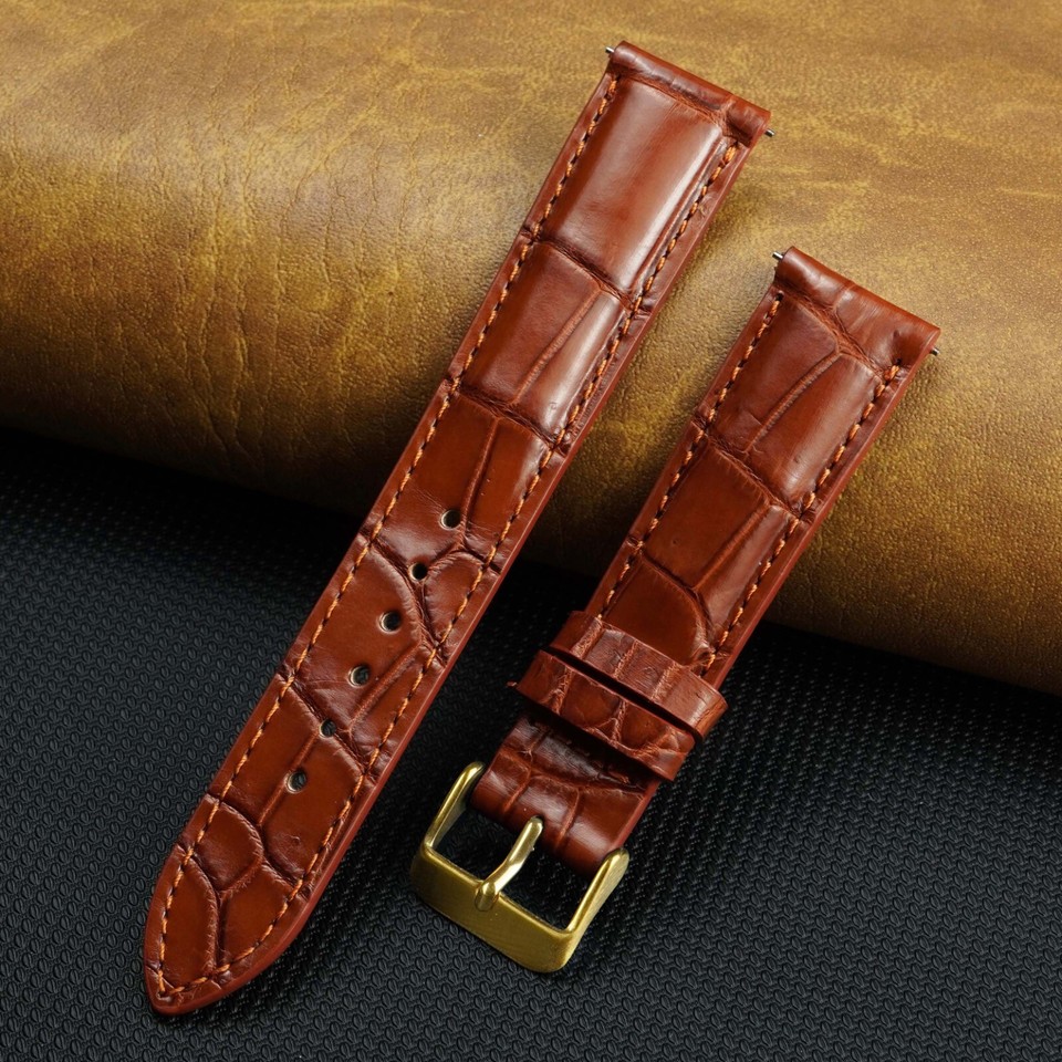 Crocodile Leather Watch Band Men Genuine Crocodile Watch Strap Quick ...