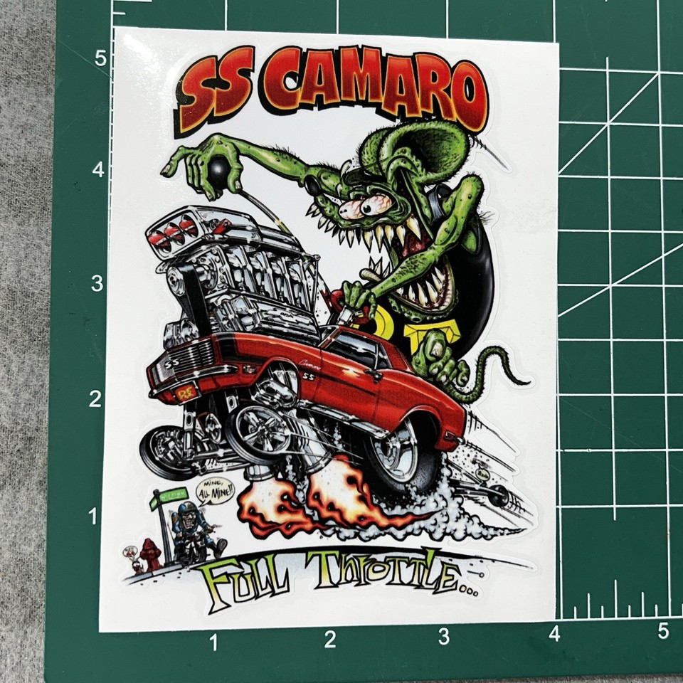 🔥Rat Fink 5” DieCut Clear Sticker Mouse Ed Big Daddy Roth Hot Rod Art ...