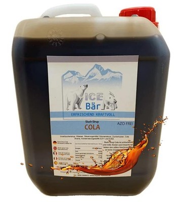 (5,19 EUR/l) ICE BÄR Slush Sirup Konzentrat AZO FREI Cola 5 Liter ...