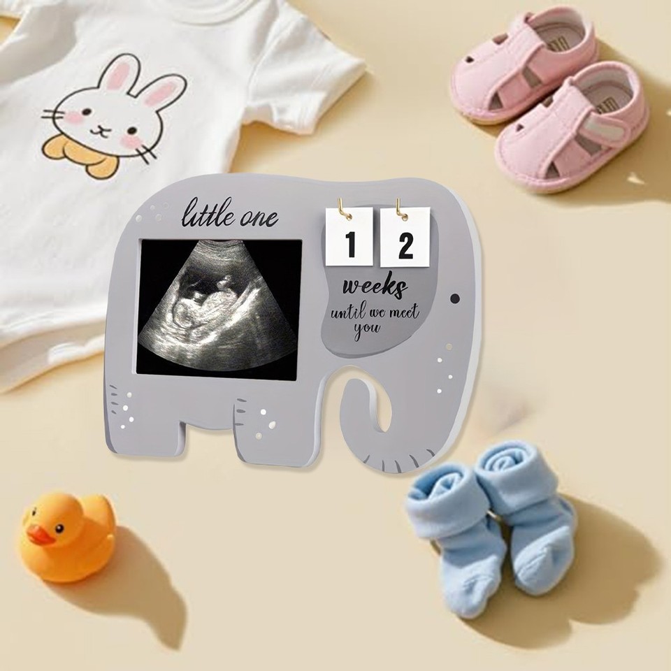 Elephant Sonogram Frame Made of Wood with Baby Growth Tracking Features ...