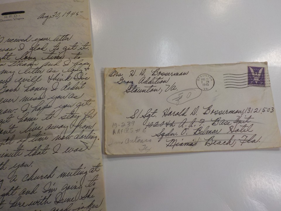 WW2 Letter 1945 Missing In Action Wife 450th Bomb Group Miami Beach ...