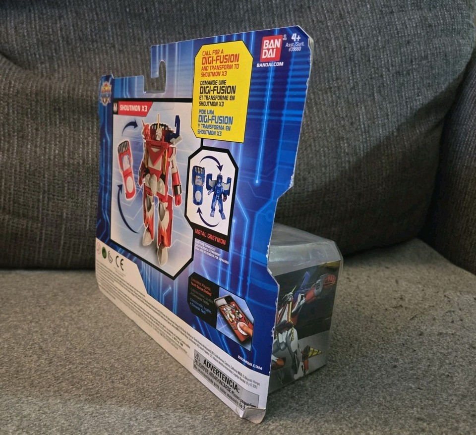 Digimon Red Digi Fusion Loader SHOUTMON X3 Figure 2013 Bandai Digital ...