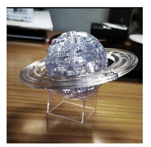 3D Crystal Blocks Saturn Planet DIY Puzzle Glittery Plastic Model Toy ...