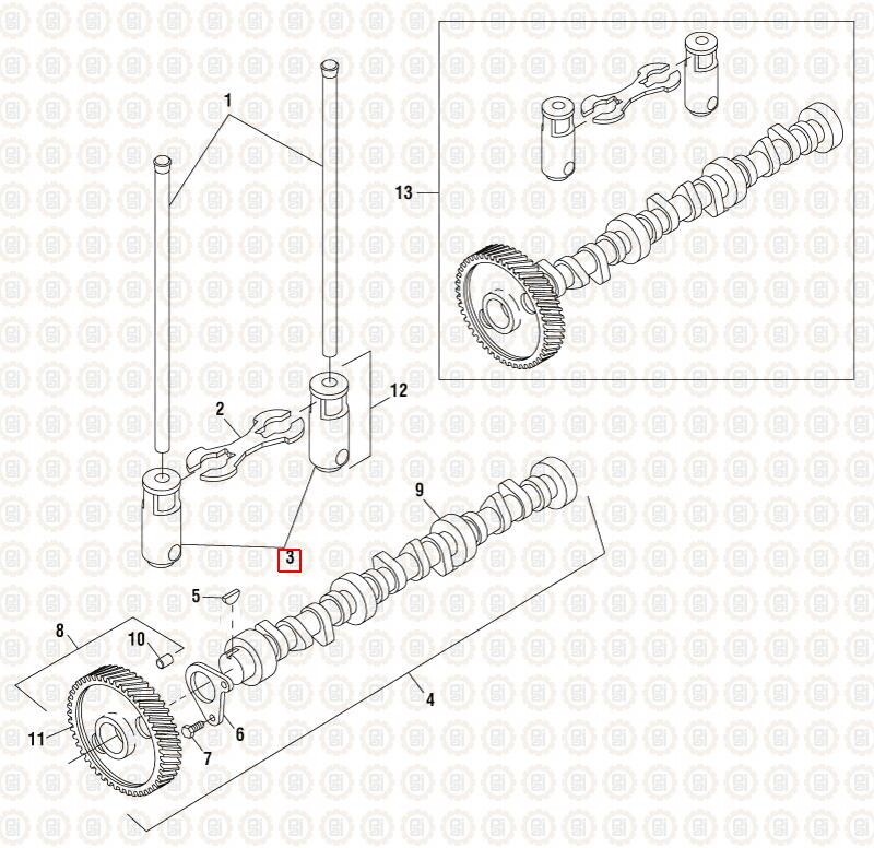 Tappet Roller Lifter for International DT466E. #490063 Ref# 1809570C5 ...