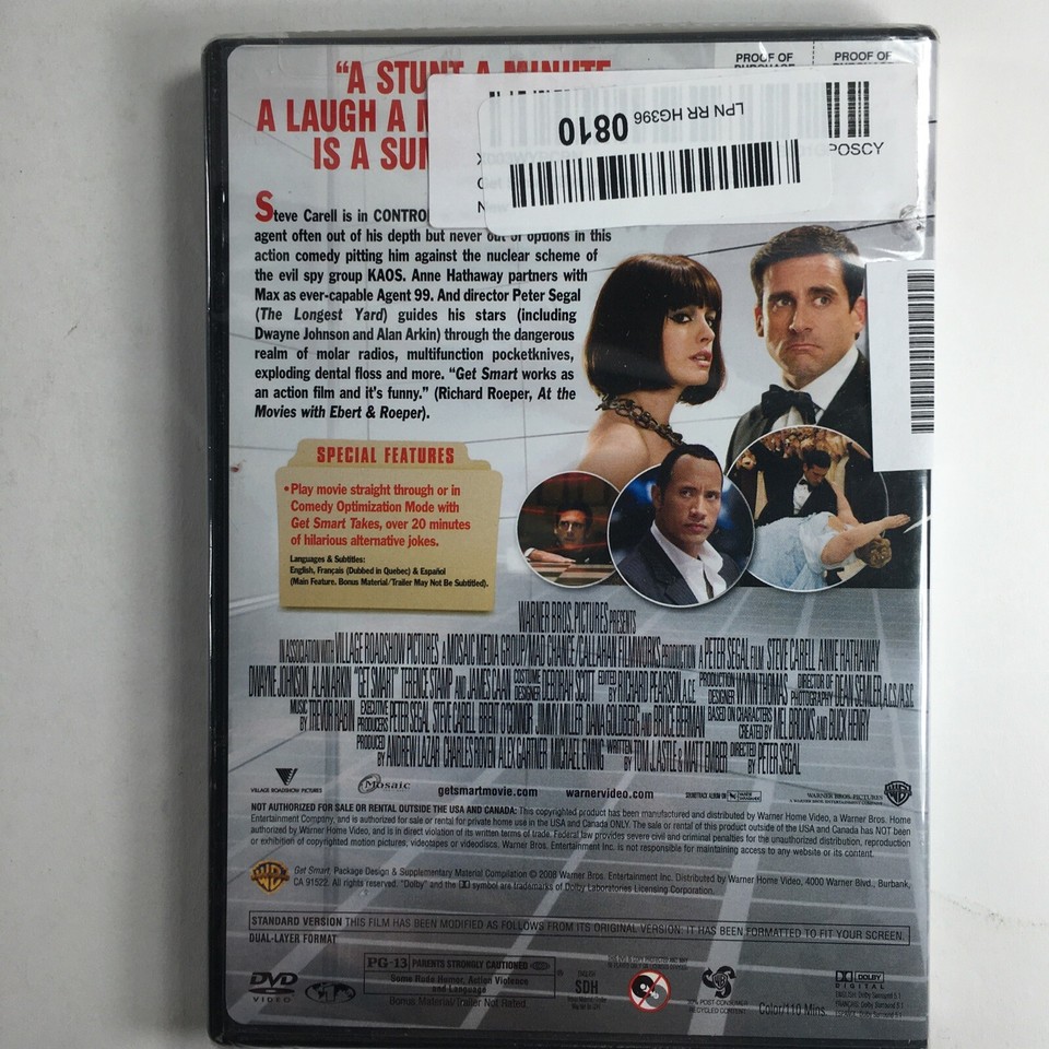Get Smart [DVD] 2008 fullscreen edition Steve Carell, Dwayne Johnson, A ...