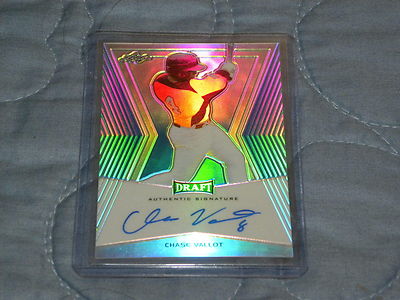 CHASE VALLOT 2014 LEAF METAL DRAFT BLUE REFRACTOR AUTOGRAPH #25/50 ...