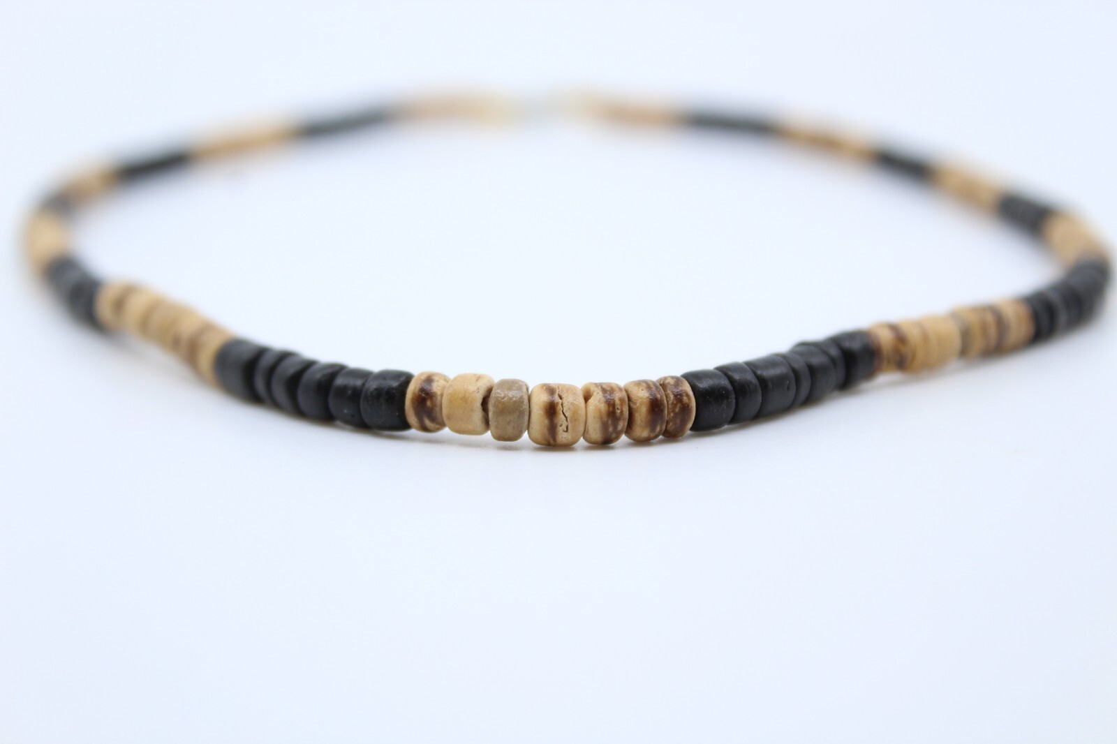 Coconut Shell Necklace (Thin) - 18", Light Brown / Black Coco, Hawaiian ...
