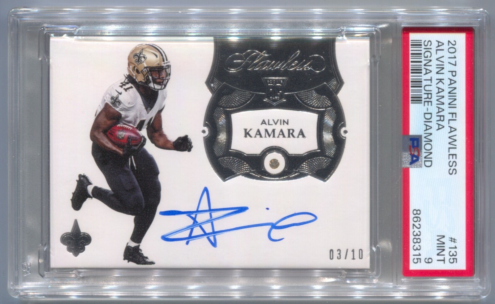2017 Panini Flawless Alvin Kamara Rookie Autograph Diamond Gems Auto ...