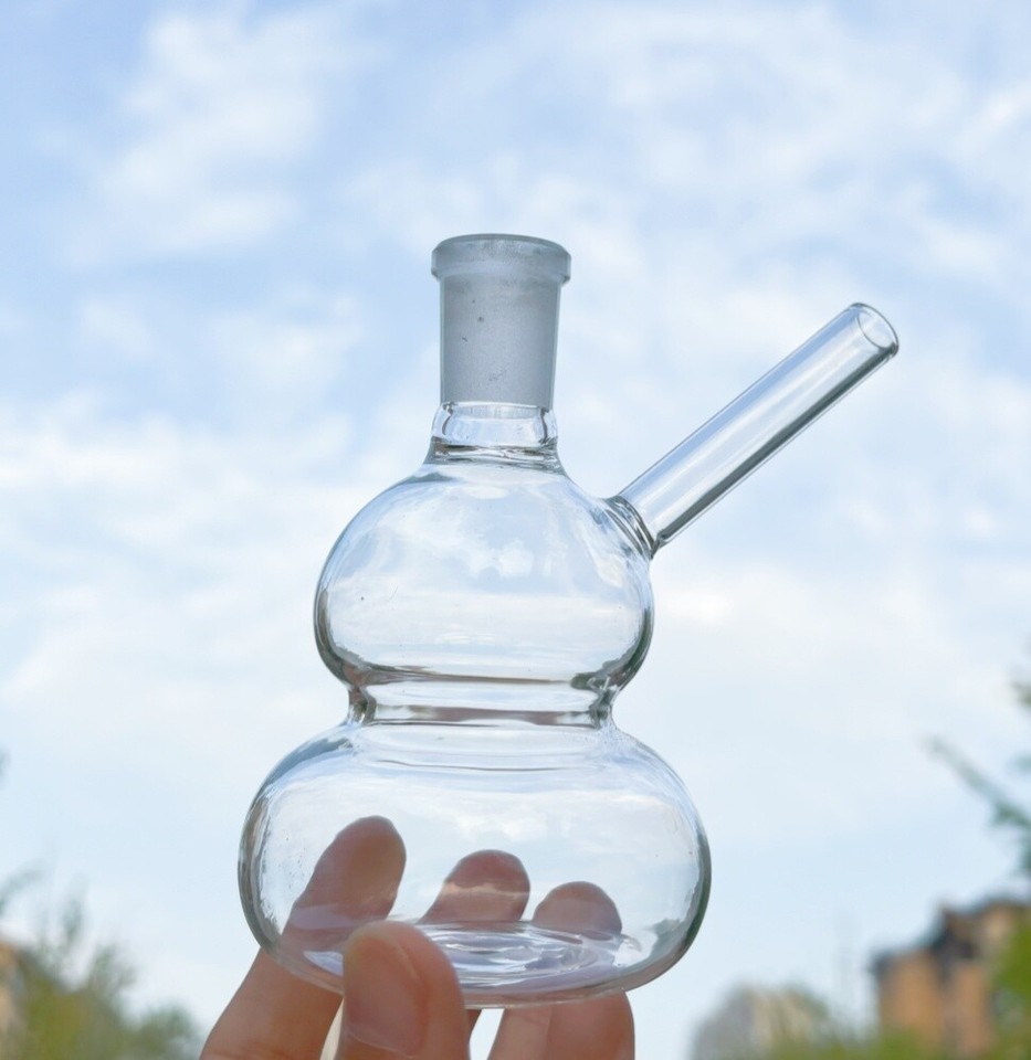 Clear 4" Gourd Glass Bong Portable Hookah Water Pipe Smoking Bubbler W ...
