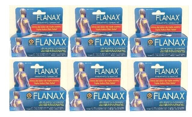 FLANAX Pain Relief Liniment -Arthritis, Pain, Sprains, 1 oz (6 TUBES ...
