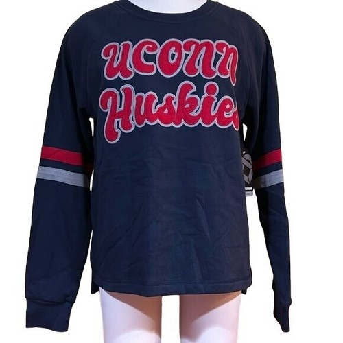 UConn Huskies Sweatshirt Womens Stitched Script Letters Blue Medium New ...
