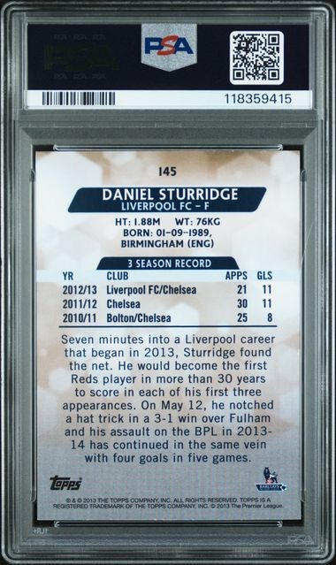 2014 Topps NBCSN Premier League DANIEL STURRIDGE #145 Extremely Rare ...