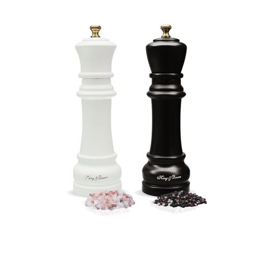 Salt and Pepper Grinder Set wood - Premium Manual, Special Chess King ...