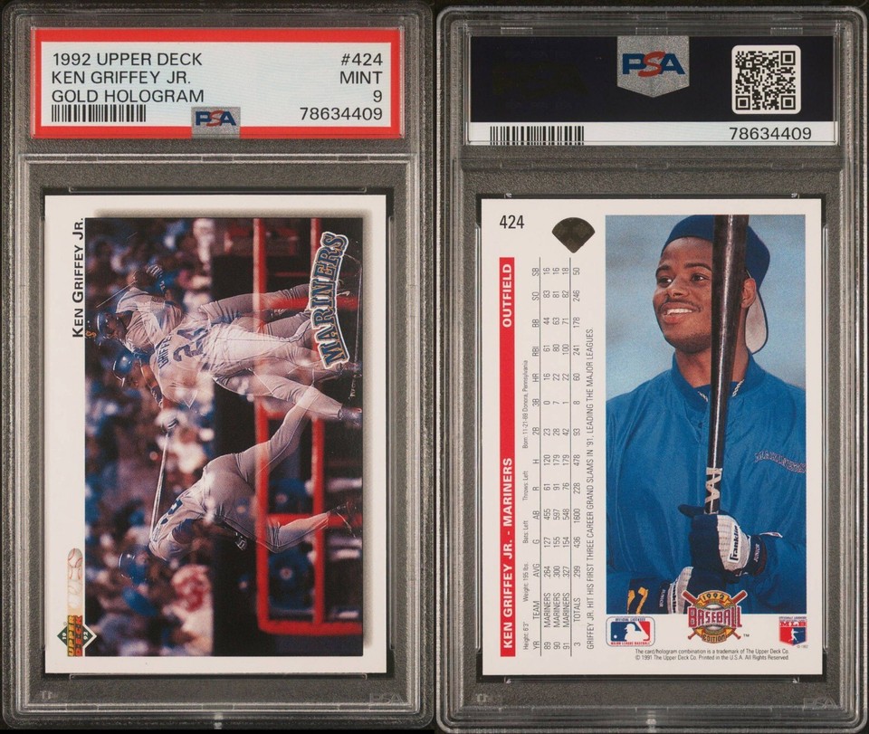 1992 Upper Deck #424 KEN GRIFFEY, JR. GOLD HOLOGRAM, PSA 9, MINT | eBay