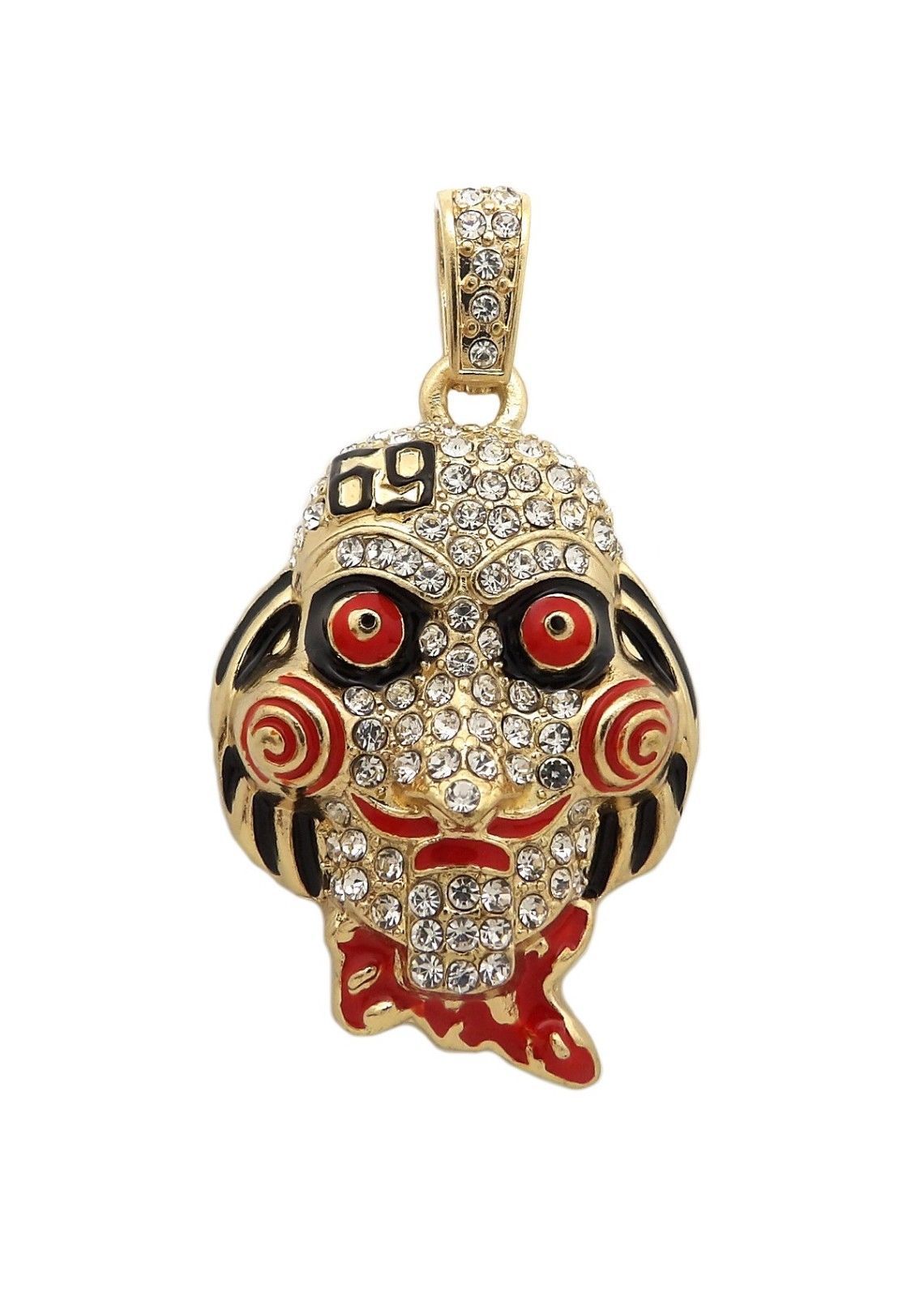 Iced 6ix9ine Jigsaw Necklace & Hip Hop Gold plated Metal Bust Down ...