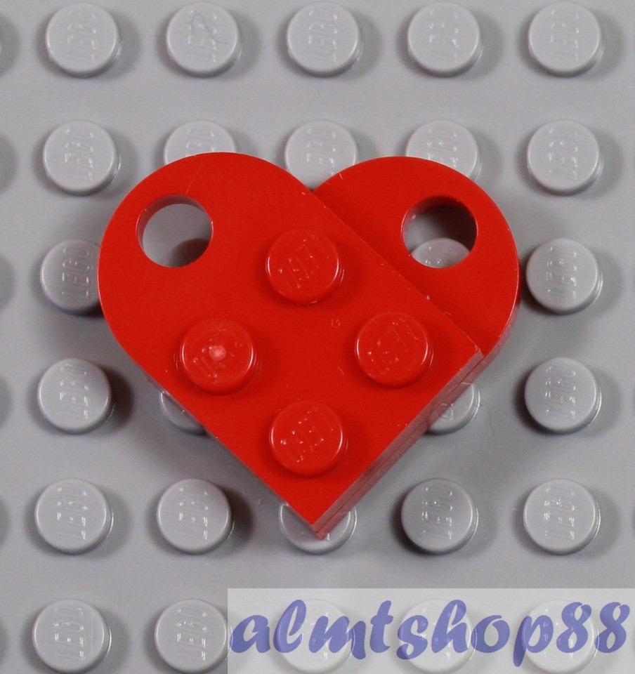 LEGO - Heart Charm - PICK YOUR COLORS 3x2 Plates w/ Hole Love Valentine ...