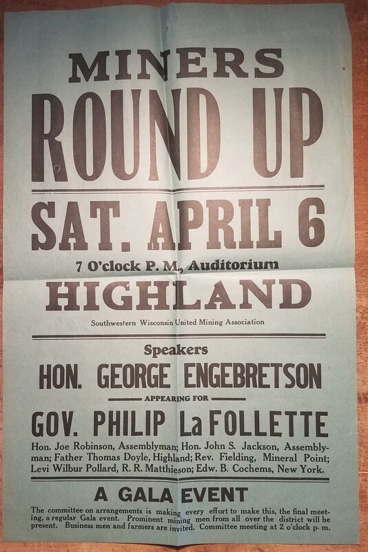 Rare 1935 Miners Round-Up Poster: A Gala Mining Event Highland WI SW ...