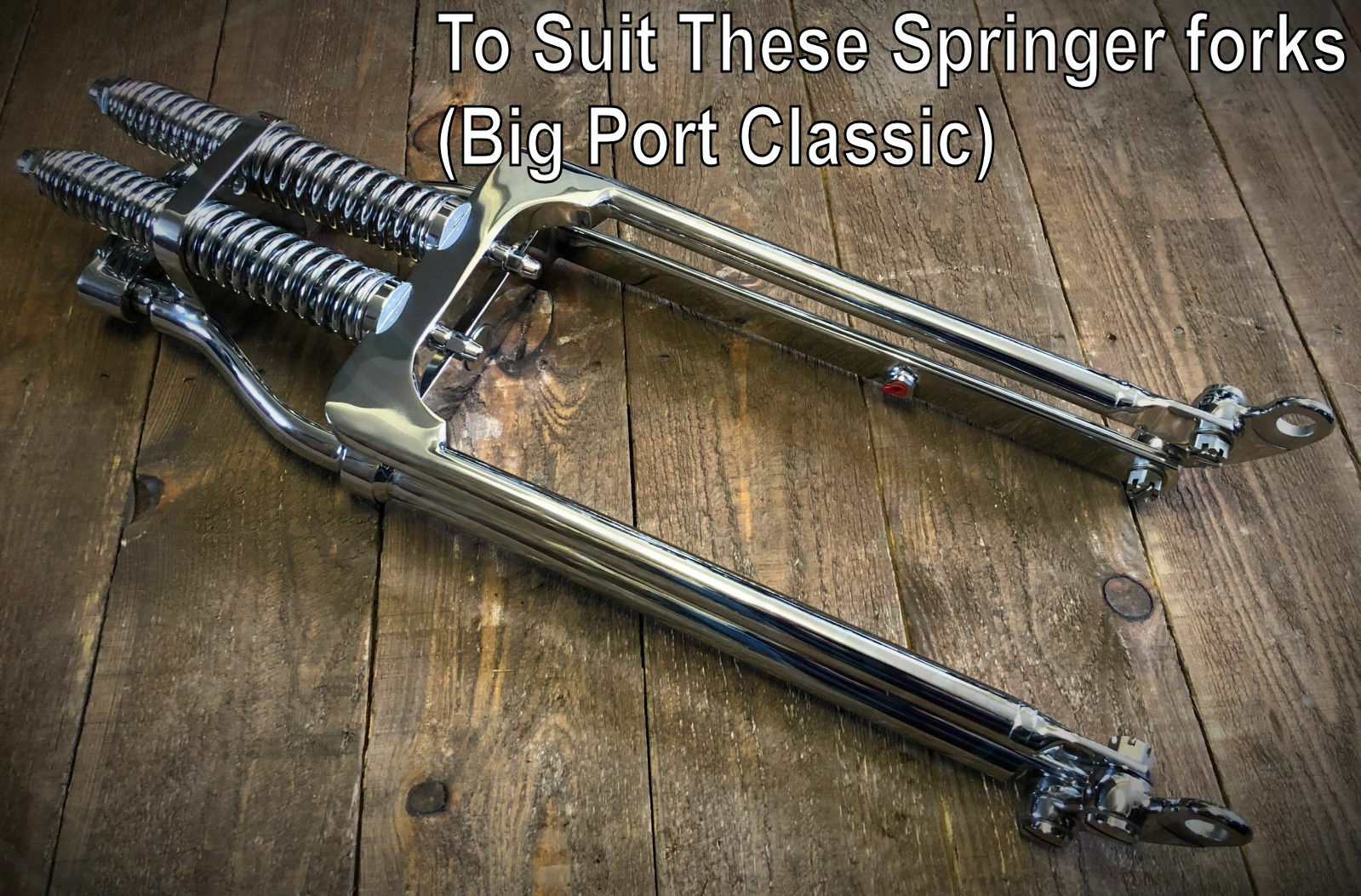 Big Port Classic Springer Forks Handlebar Riser Set Chrome 1/2-20 ...