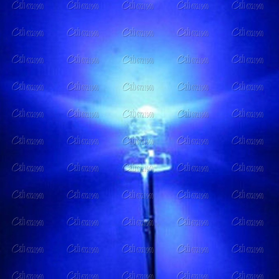 100PCS 3mm Blue 5000MCD Round Water Clear LED Light | eBay