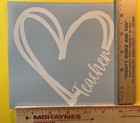 Teacher Heart White Vinyl Car Decal Sticker | eBay