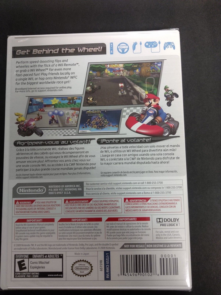 Vintage 2008 Wii Nintendo Mario Kart Driving Racing Car Game Brand New ...