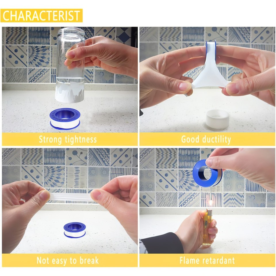 60 pcs Duct Tape PTFE Tape Plumbing Waterproof Seal Tape PTFE ...