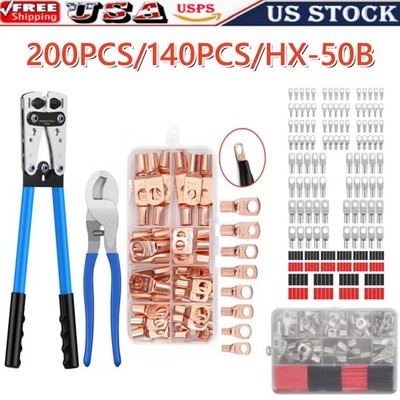 Wire Lug Crimper Heavy Duty Battery Cable Crimping Tool Terminal Copper ...