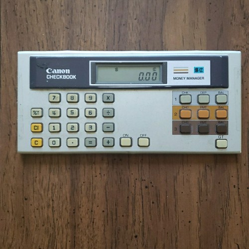 Vintage 80s CANON Checkbook Money Manager Personal Calculator (Missing ...