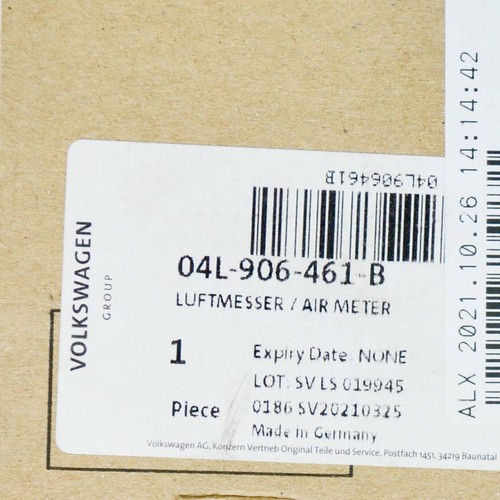 NEW AUDI A1 8X AIR FLOW MASS METER SENSOR 04L906461B OEM | eBay
