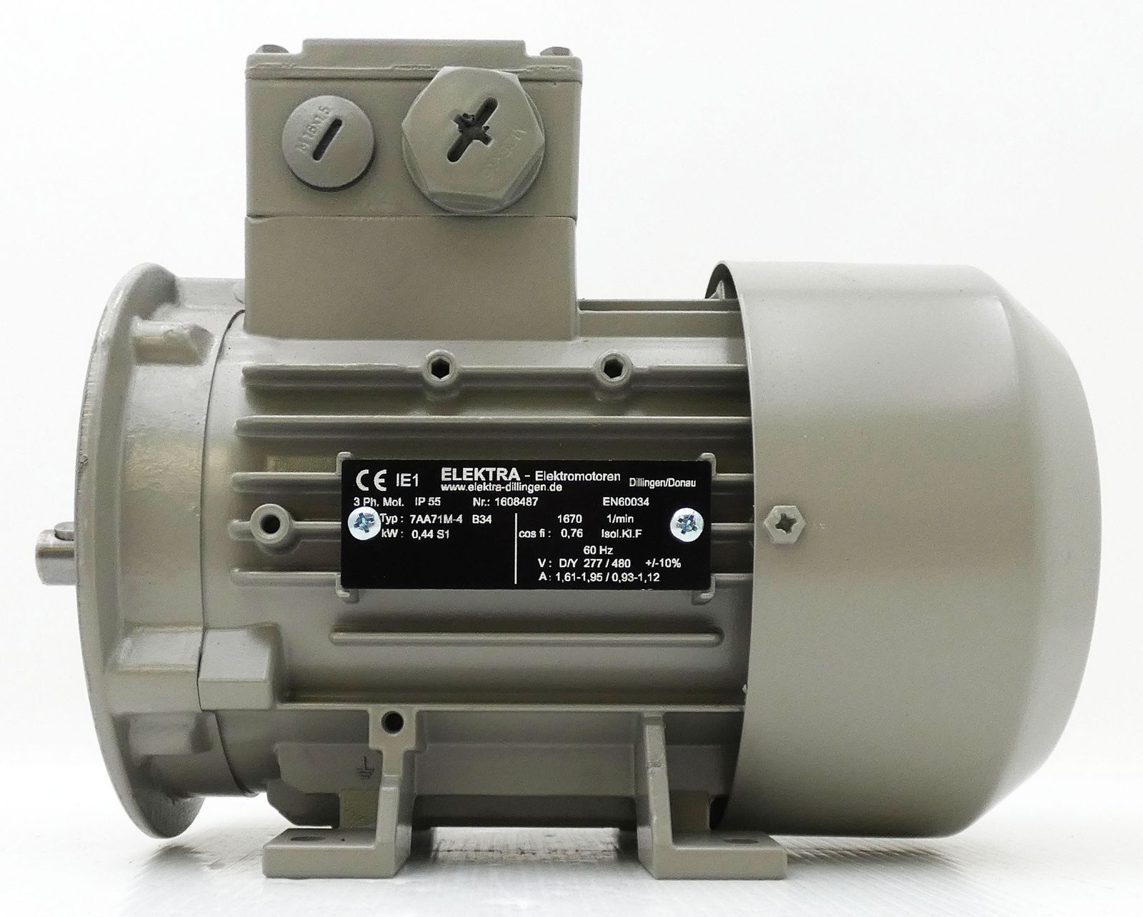 Elektra 7AA71M-4 7AA71M04 B34 IP55 0,44kW 1670rpm Drehstrommotor ...