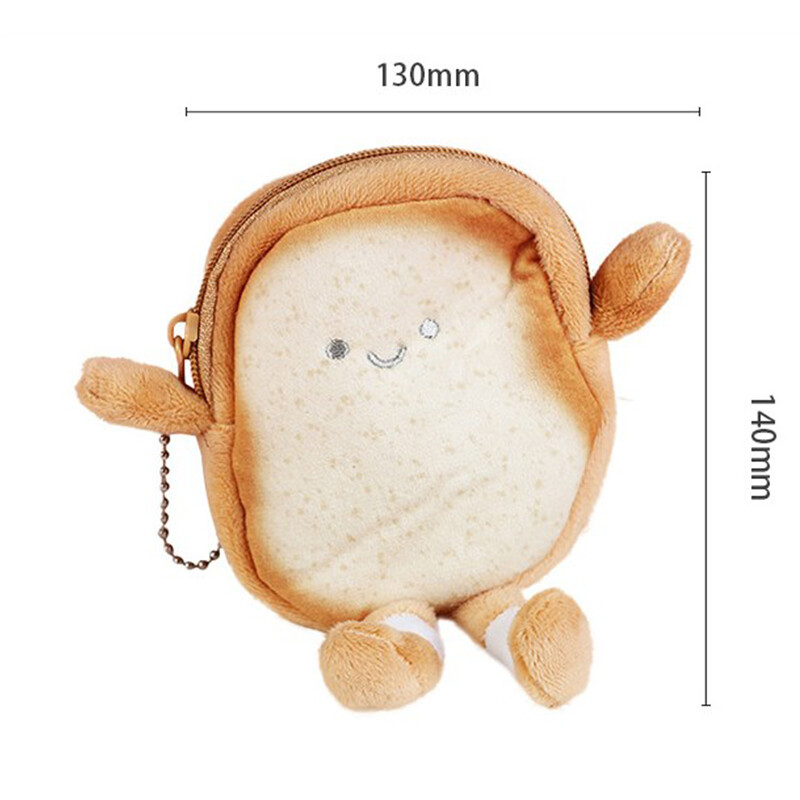 Kawaii Toast Plush Coin Purse Creative Cute Bread Coin Bag Pendan SFB ...