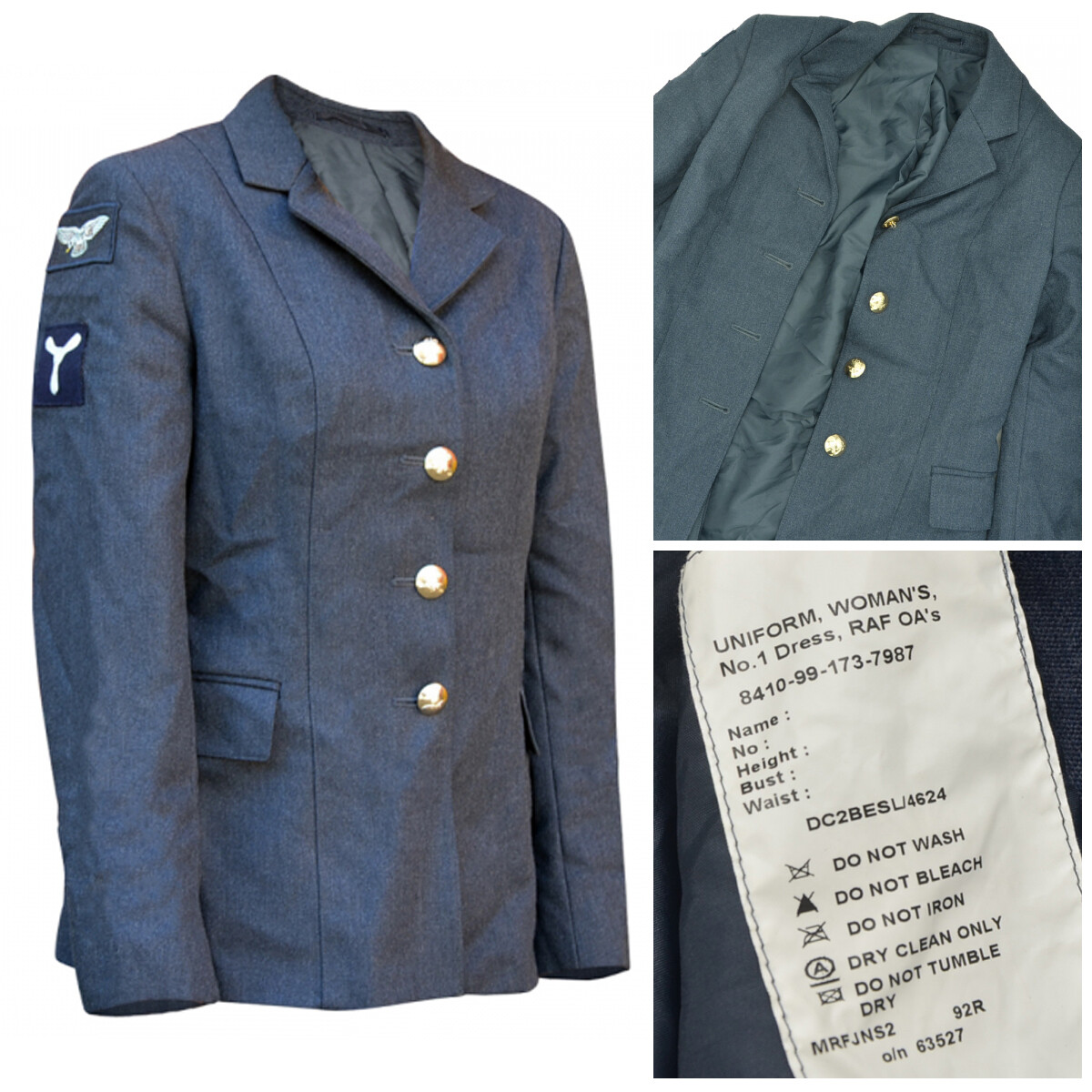 Woman's British WRAF No 1 Jacket Tunic Royal Air Force Dress Uniform ...