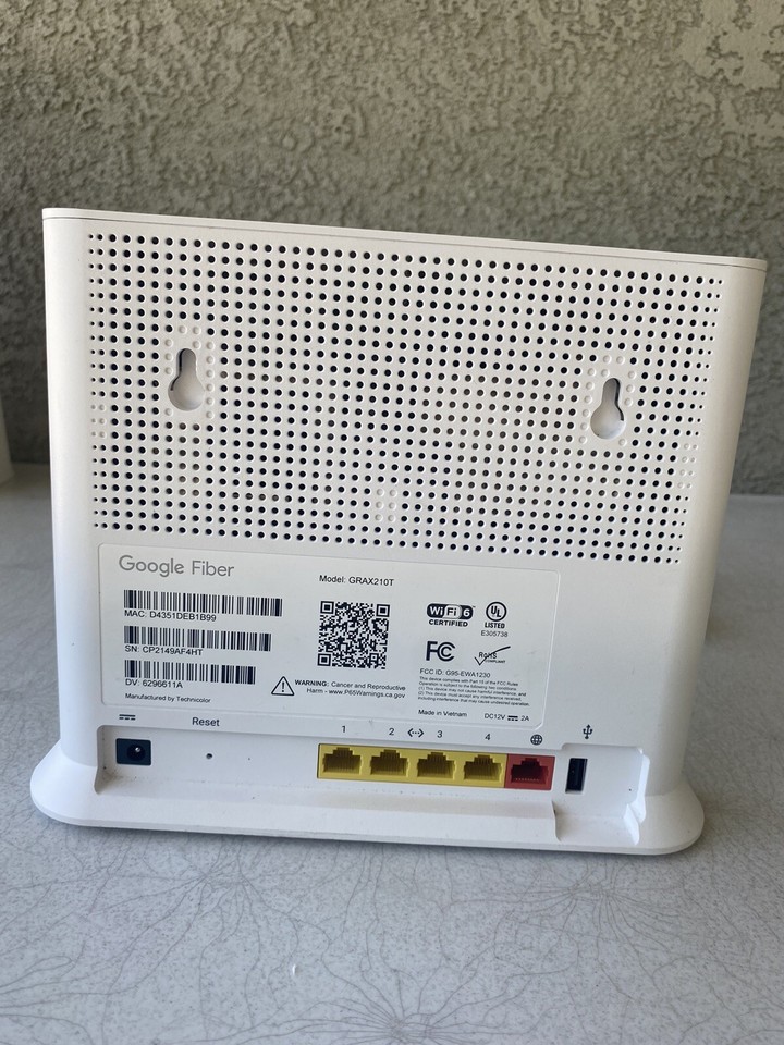 Google Fiber GRAX210T Network Internet Router - WiFi 6 Certified ...