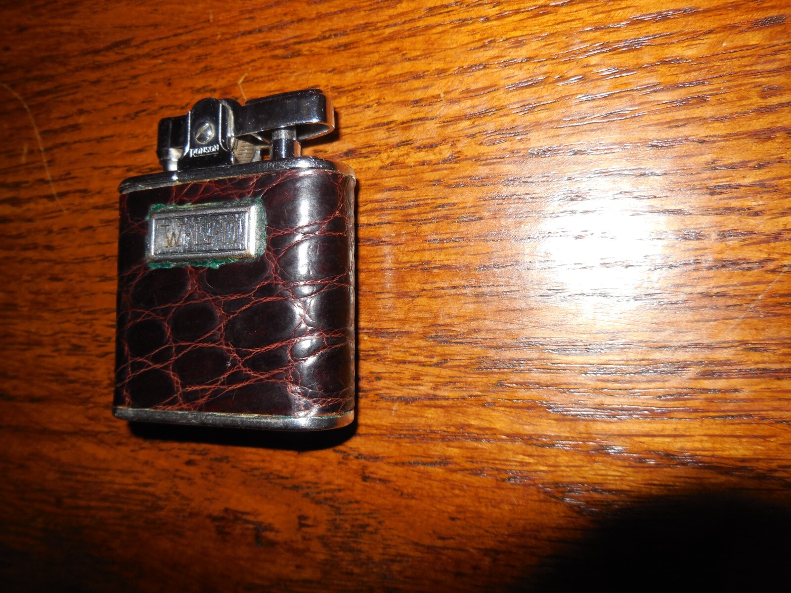 Vintage Ronson Whirlwind Lighter Brown Leather Monogrammed WCD | eBay