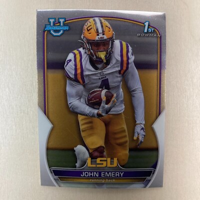 John Emery 2022 Bowman University Chrome 1st #67 NCAA Football LSU ...