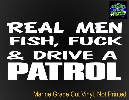 PATROL 4X4 Turbo Diesel UTE Window Funny Nissan Stickers REAL MEN 200mm ...