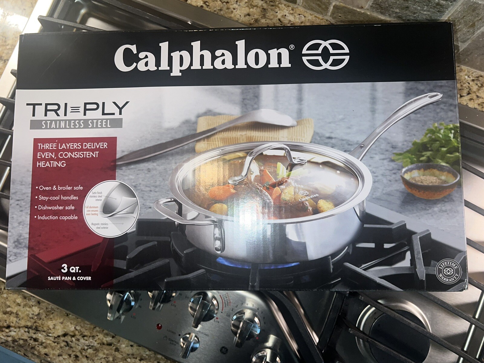 Calphalon Stainless Steel 3 Qt. Saute Pan With Lid 5003 for sale online ...